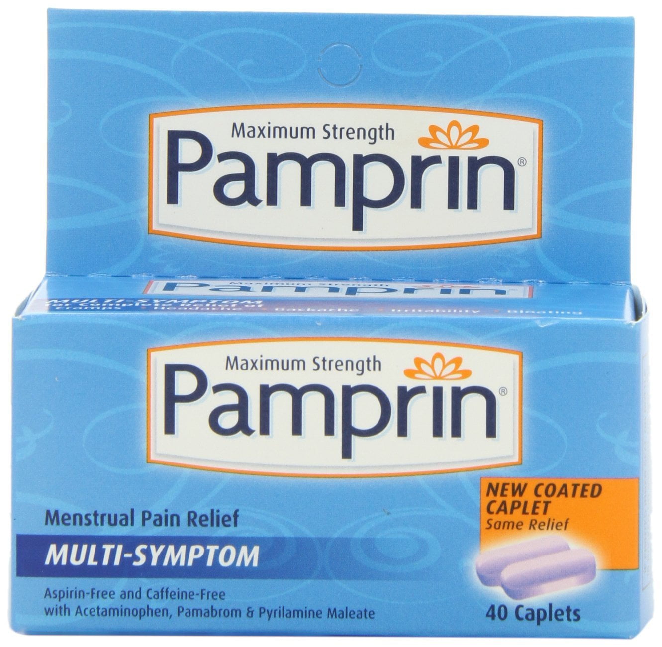 Pamprin Maximum Strength Multi-Symptom Menstrual Relief Caplets, 40 ...