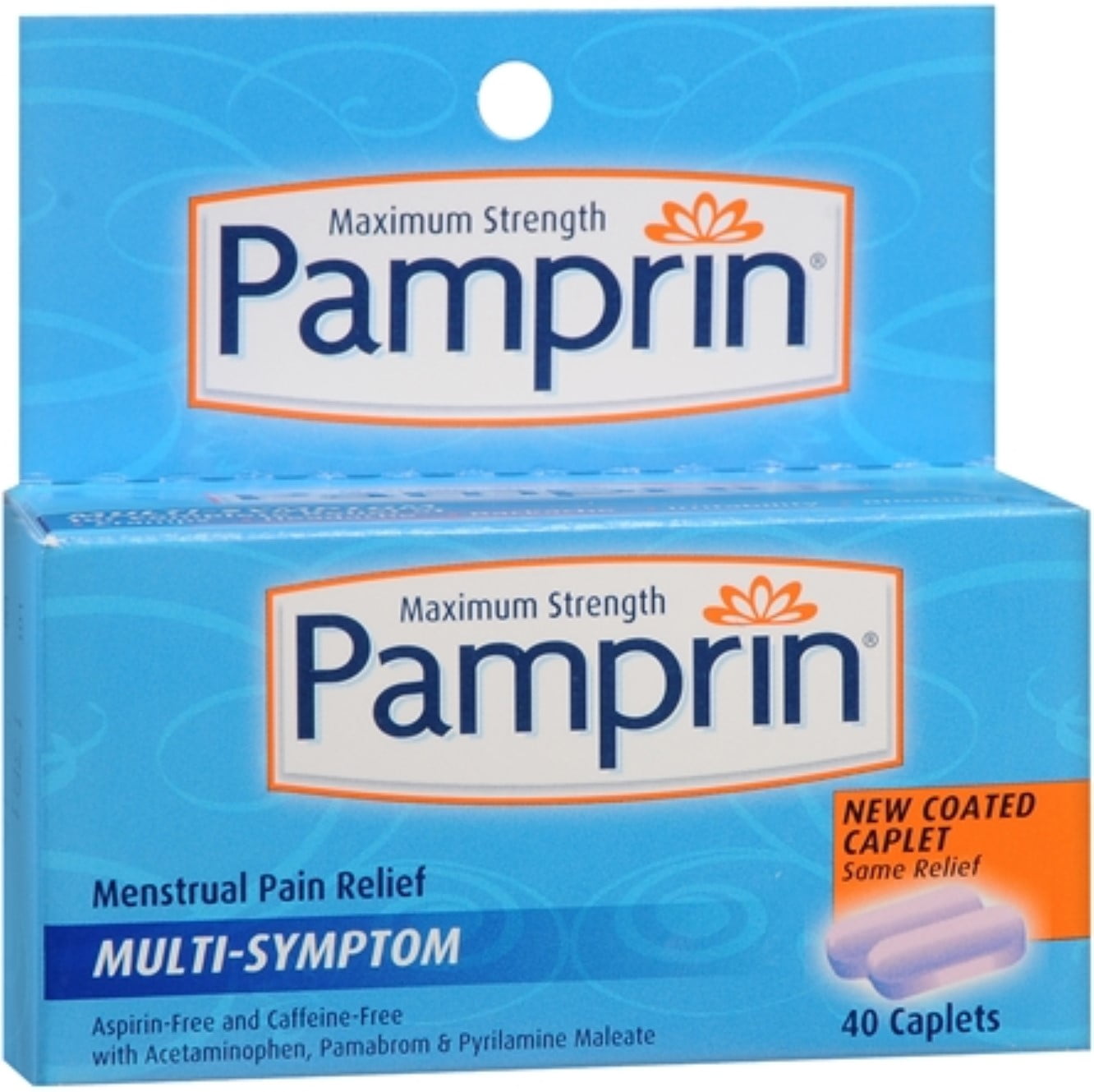Pamprin Multi-Symptom Menstrual Pain Reliever, Easy Open Bottle, 40 ...