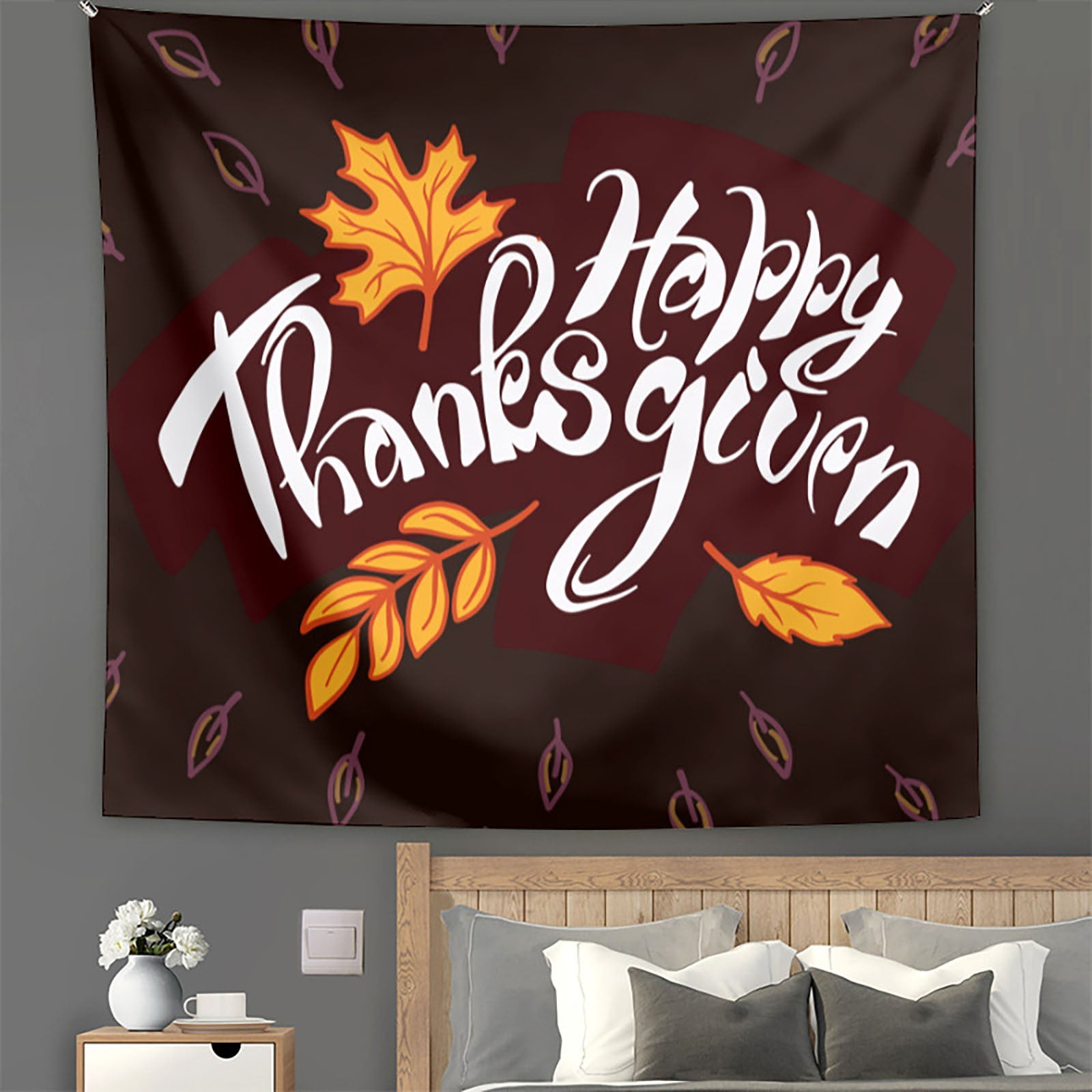 Pamqxs Thanksgiving Decorations,Fall Tapestry,Happy Thanksgiving ...