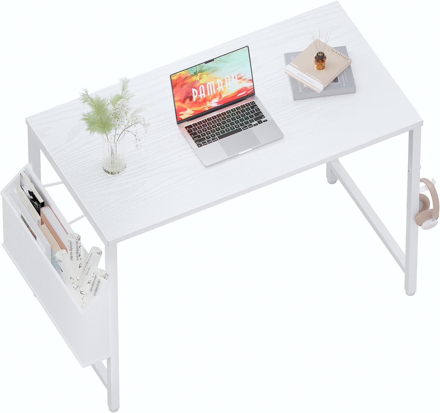 Pamray 32 Inch Computer Desk Small Spaces Desk with Storage Bag for ...