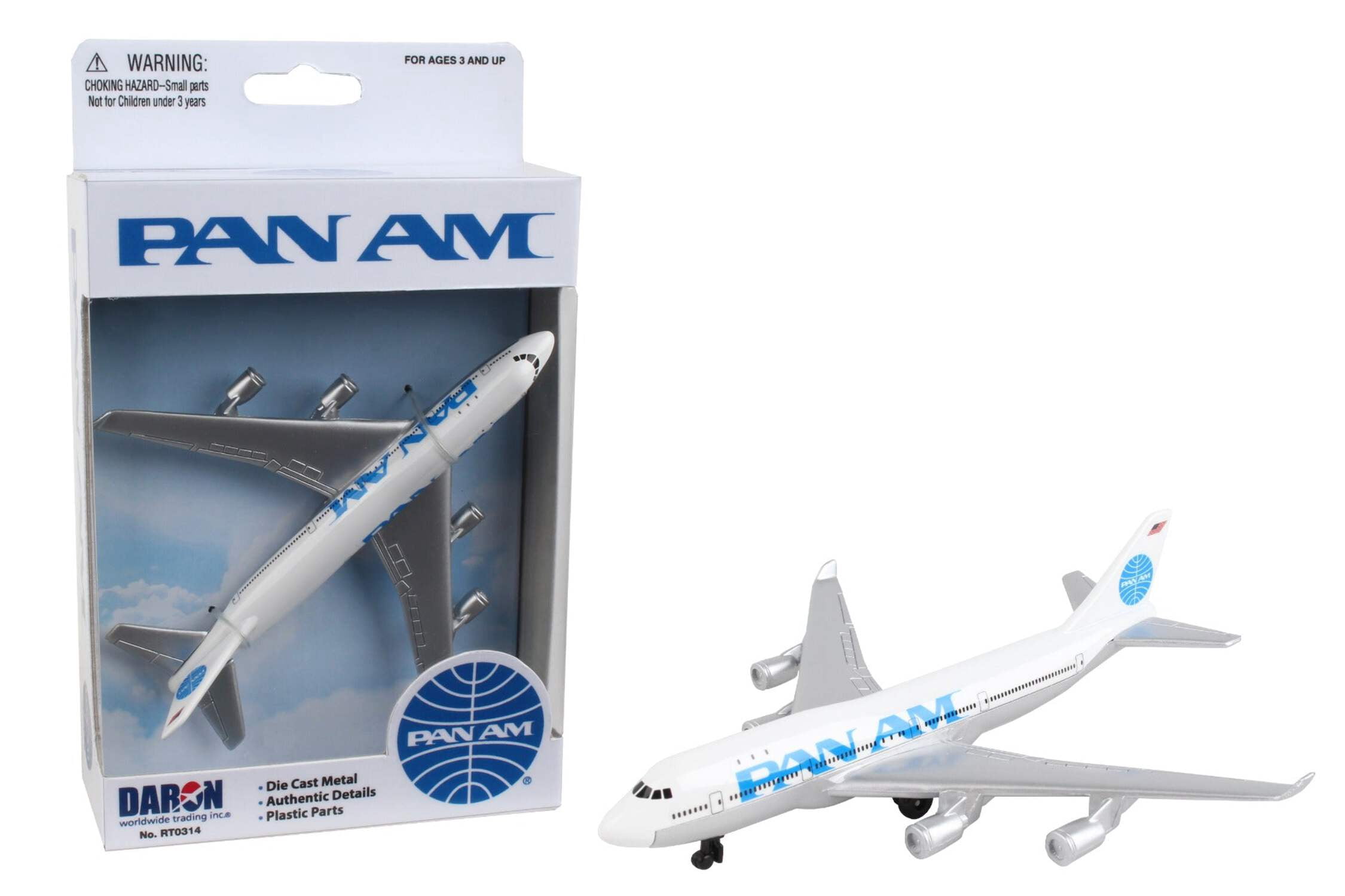 RT0314 Pan Am Single Plane - Daron Toys Die-Cast Construction Airplane ...