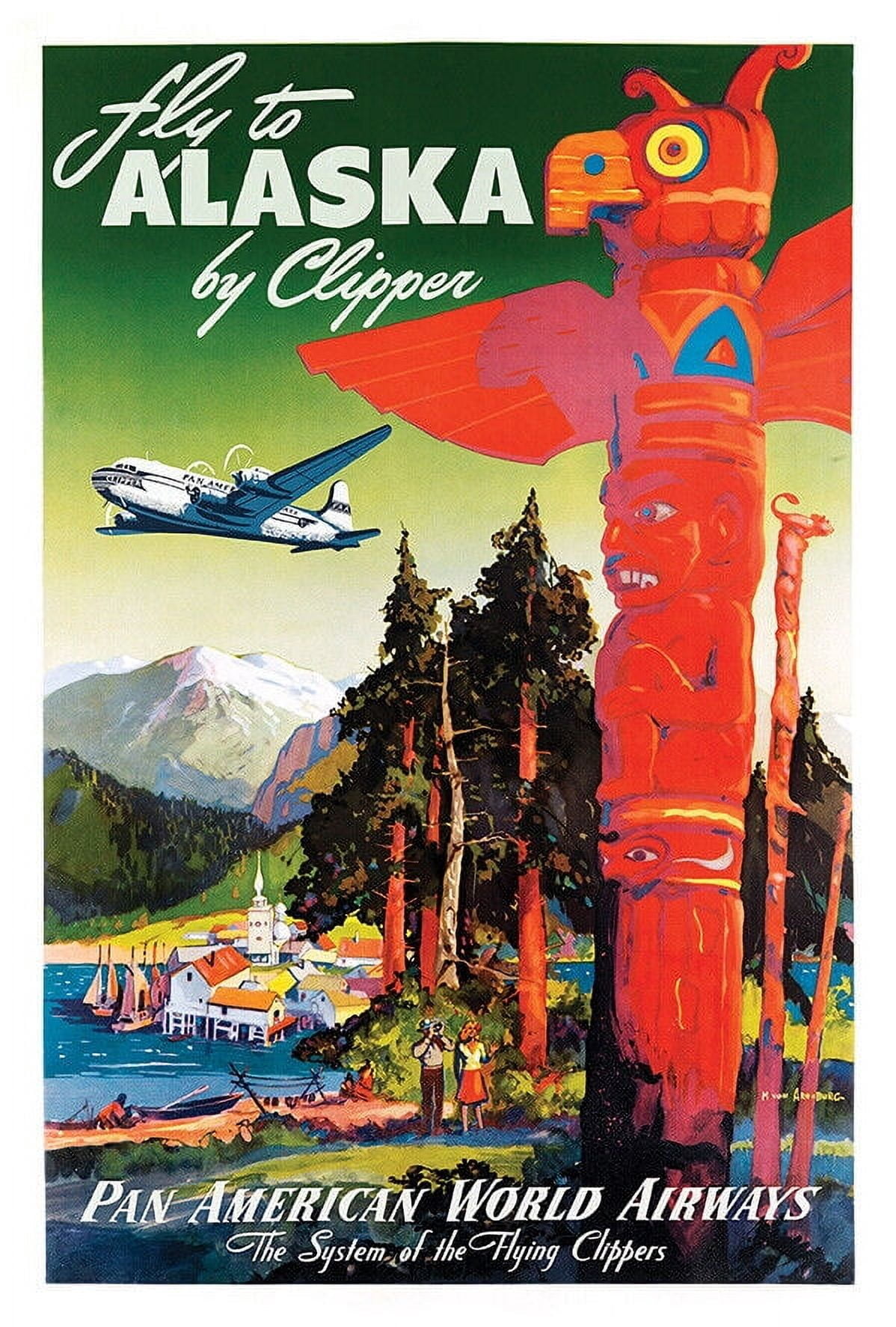 Pan American Airlines - Pan Am - Alaska - 1950s - Vintage Travel Poster ...