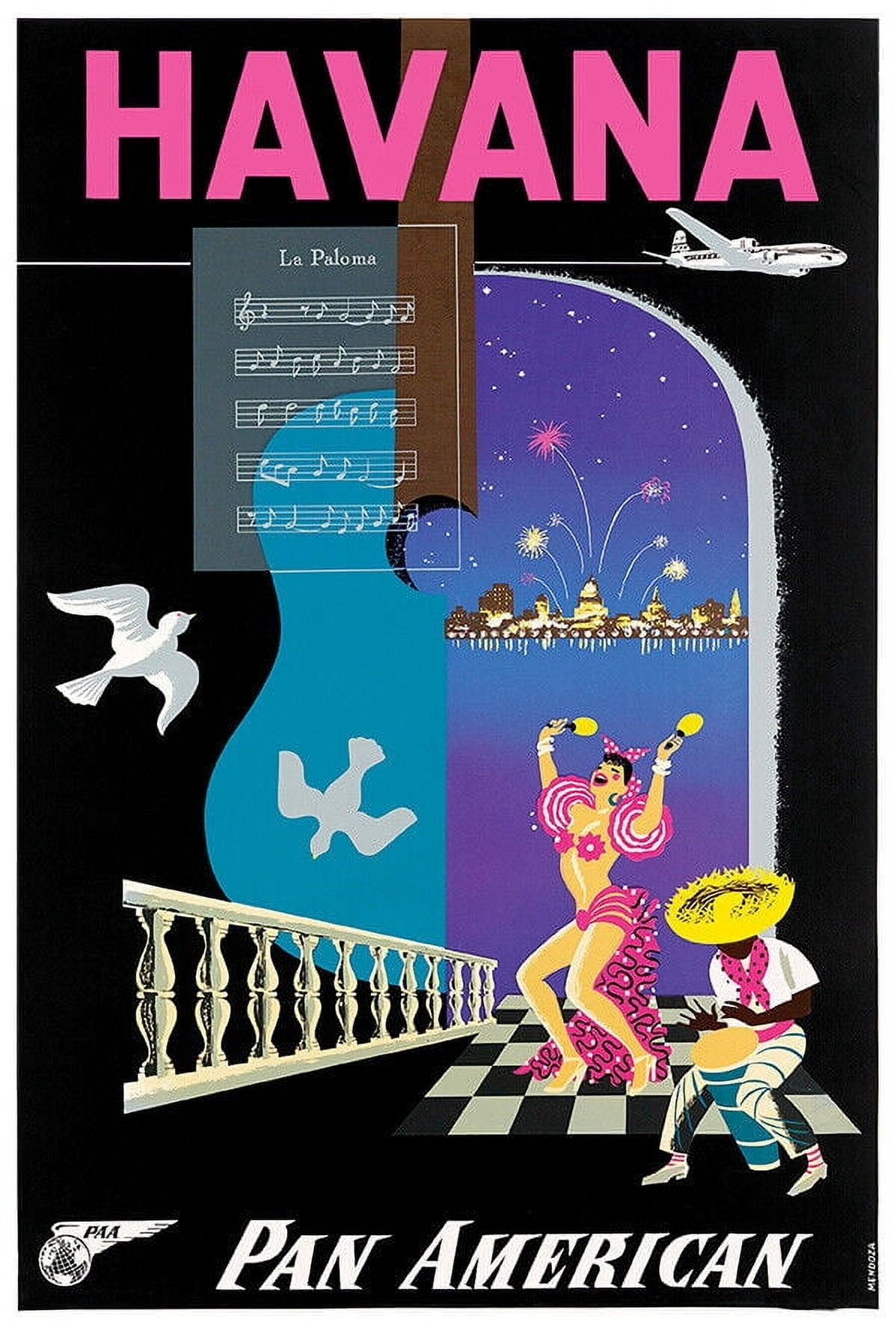 Pan American Airlines - Pan Am - Havana - Cuba - Vintage Travel Poster ...
