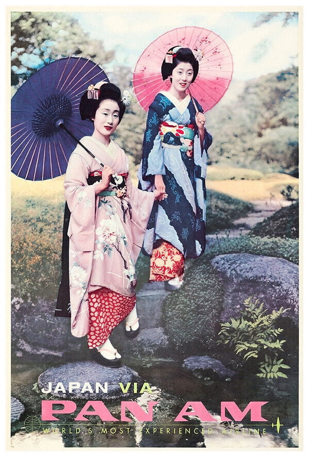 Pan American Airlines - Pan Am - Japan - 1960s - Vintage Travel Poster ...