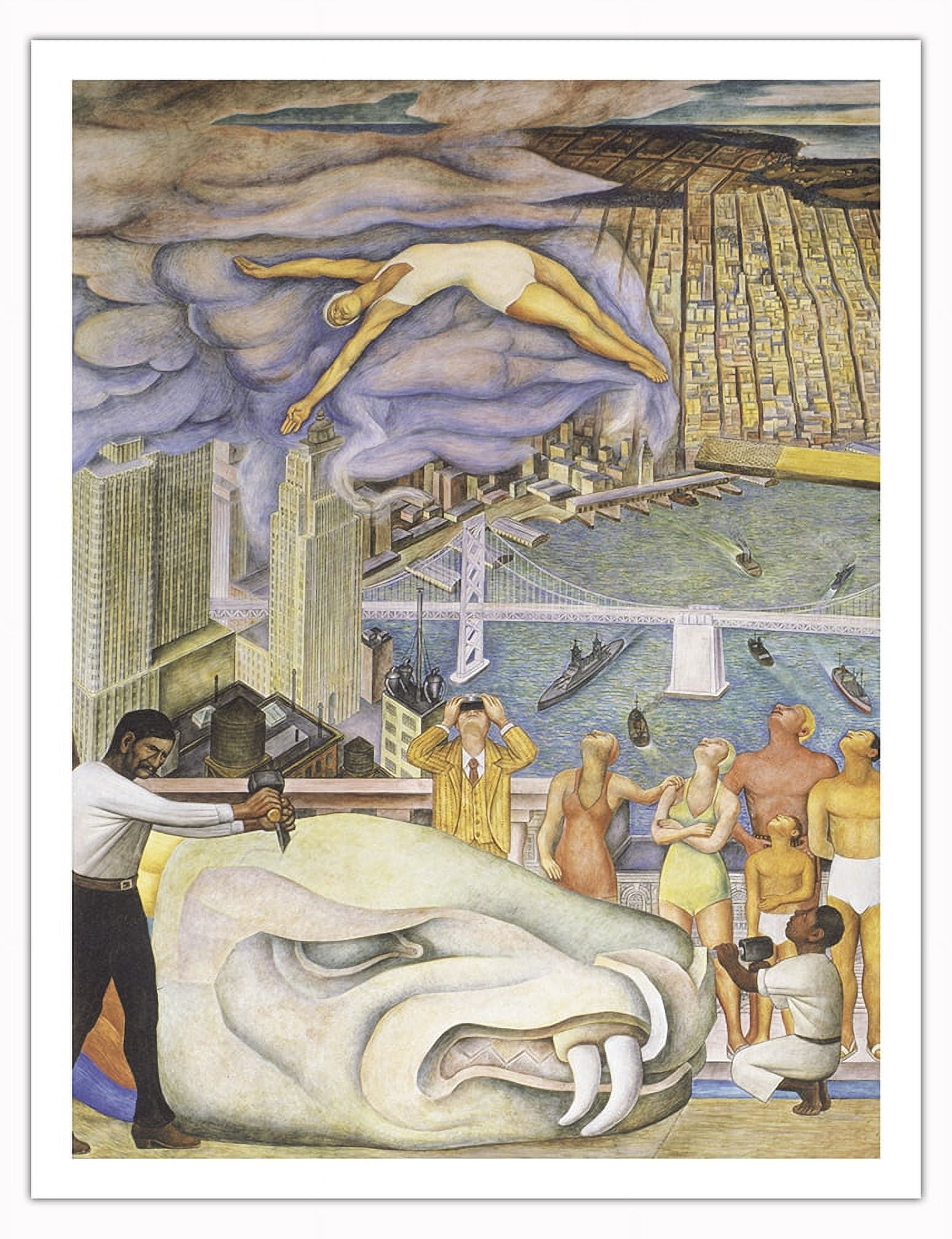 Pan American Unity Mural (Detail Panel 2 Top) - From an Original Color ...