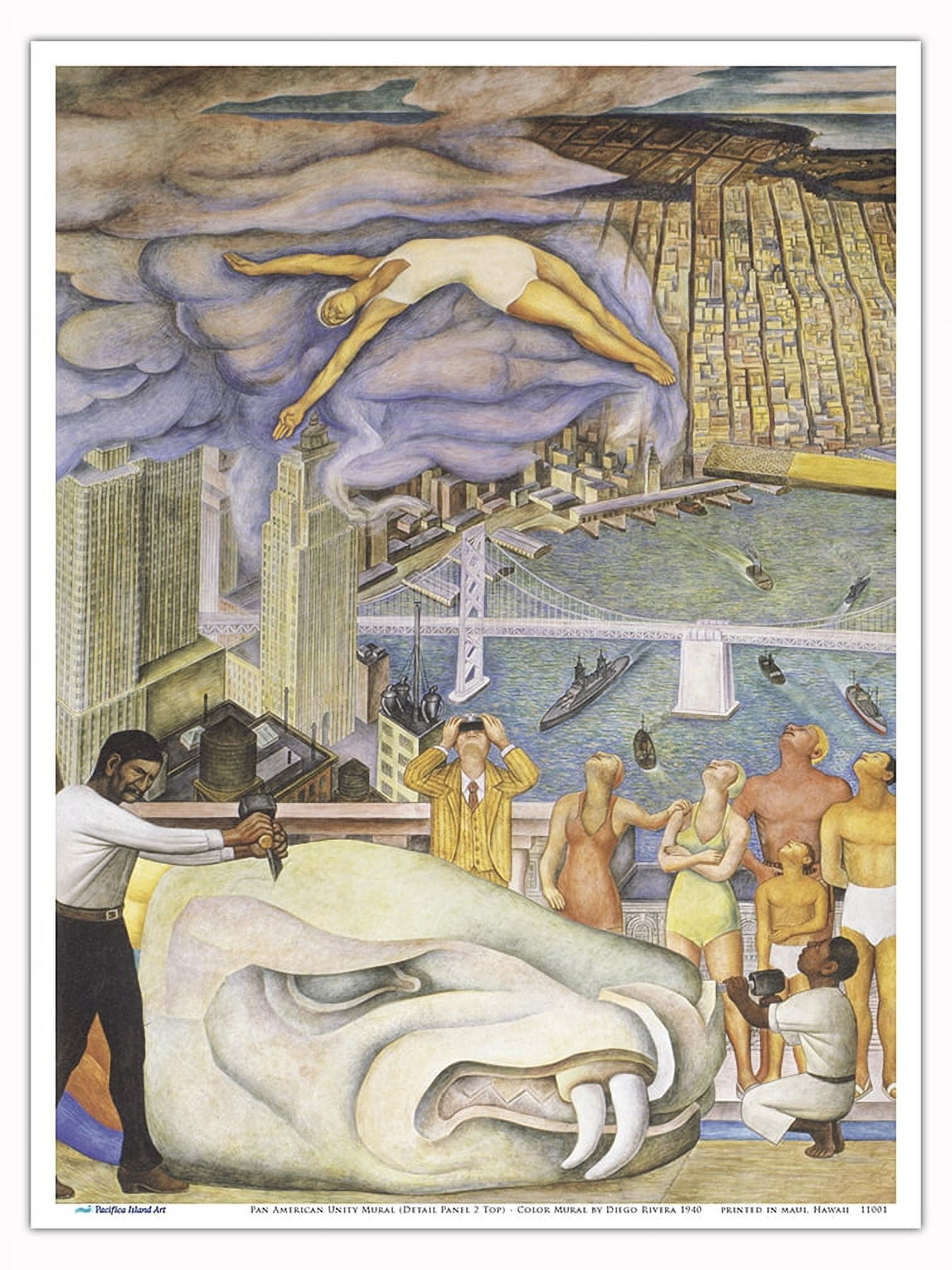 Pan American Unity Mural (Detail Panel 2 Top) - From an Original Color ...