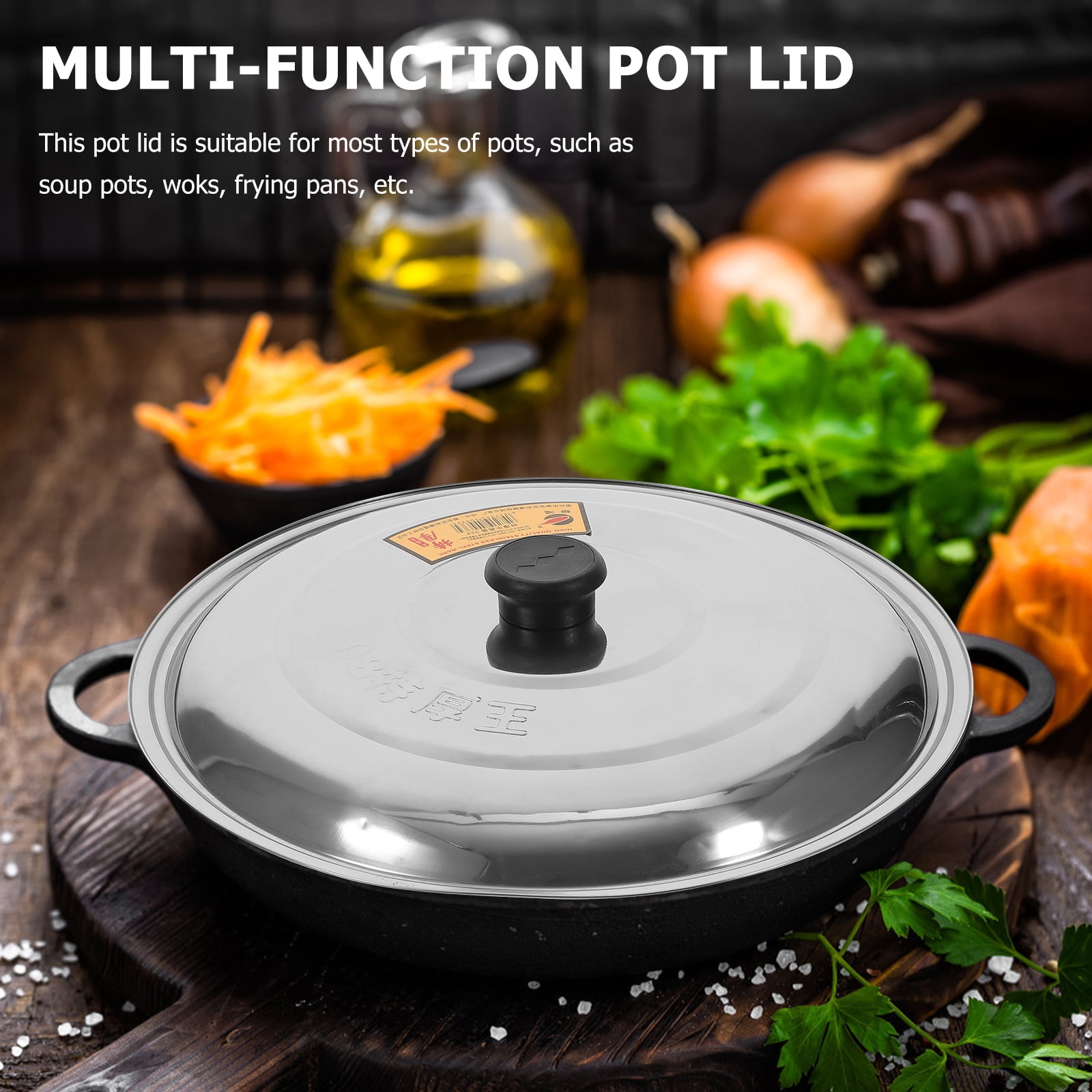 Pan Cover Stainless Steel Pot Lid Cover Bacon Grease Container Glass ...