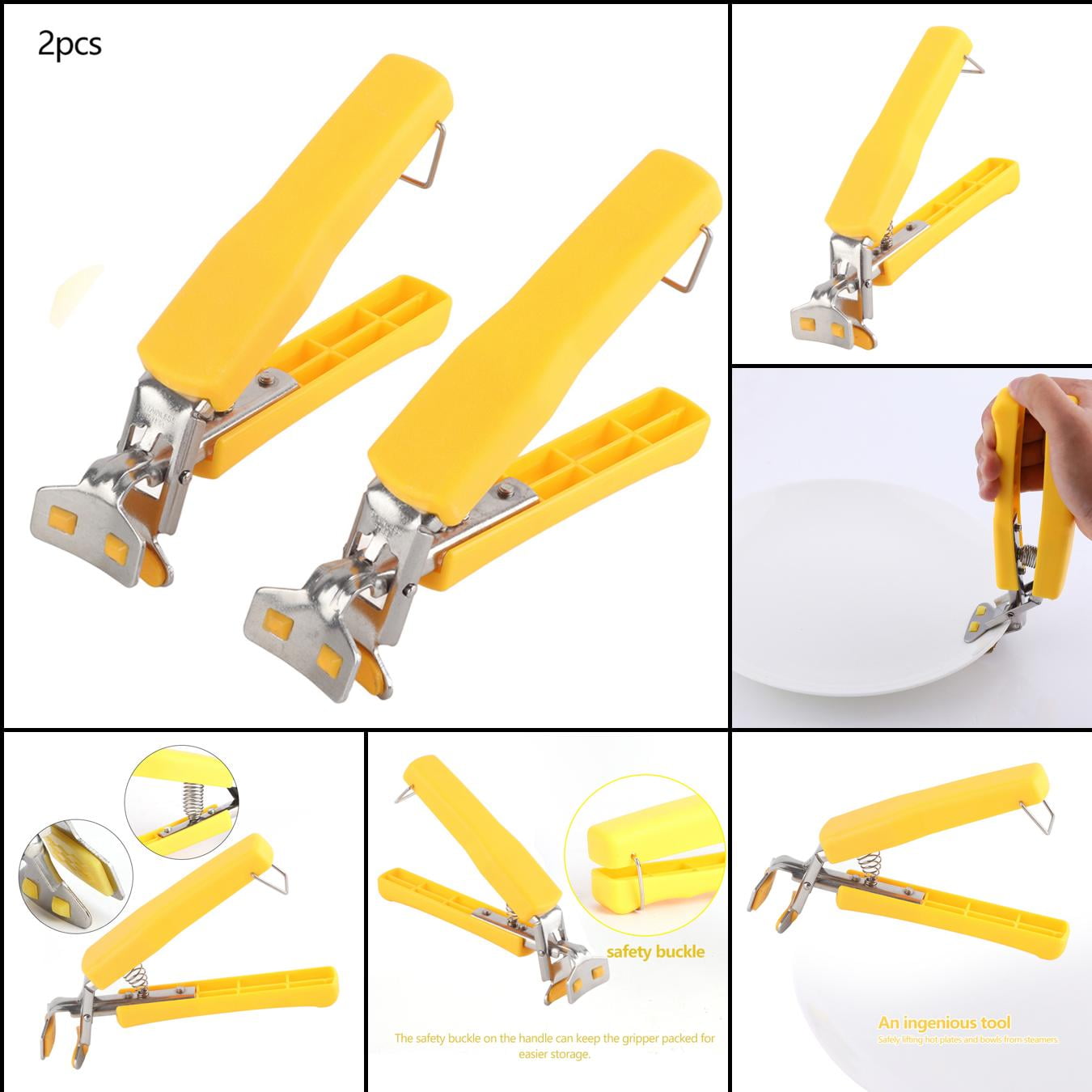 Pan Grippers - & Secure Hot Plate, Bowl & Dish Handling - Stainless ...