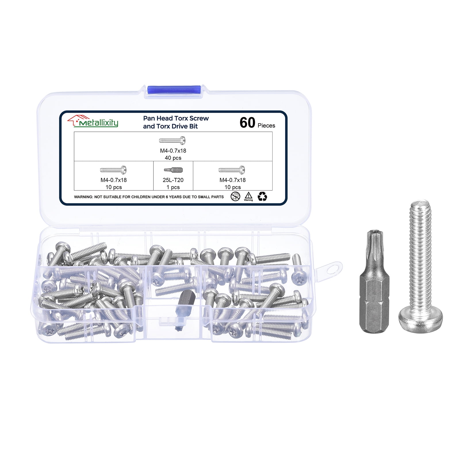 Pan Head Torx Security Screws Bolts (M6-1x30mm) 20Pcs, Button Torx Head ...