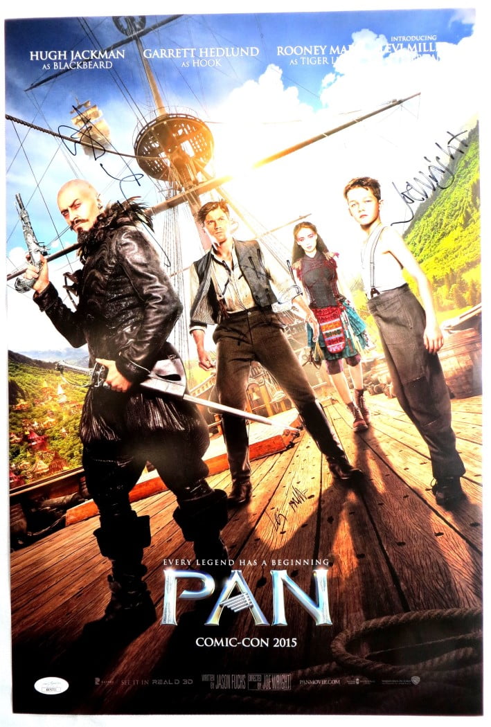 Pan Multi Signed Autograph 13X20 Poster Hugh Jackman Wright 4 Autos JSA ...