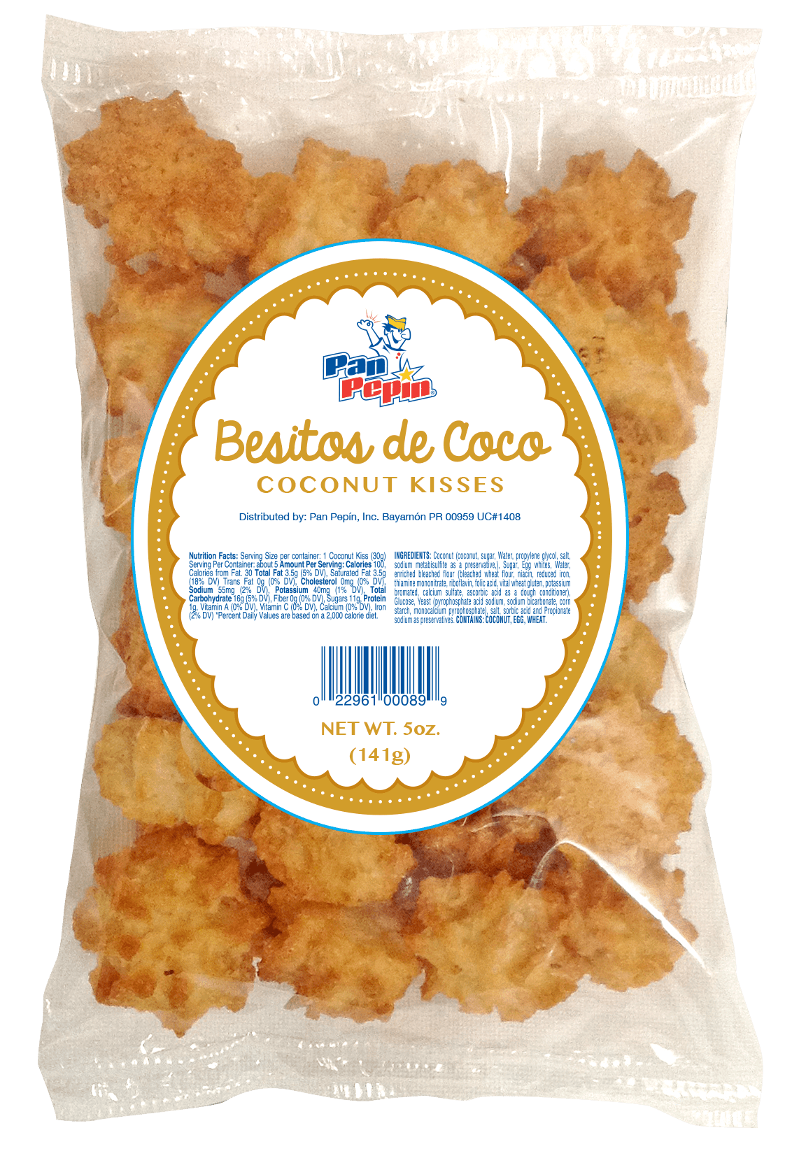 Pan Pepin, Mini Besitos De Coco, 4 oz - Walmart.com