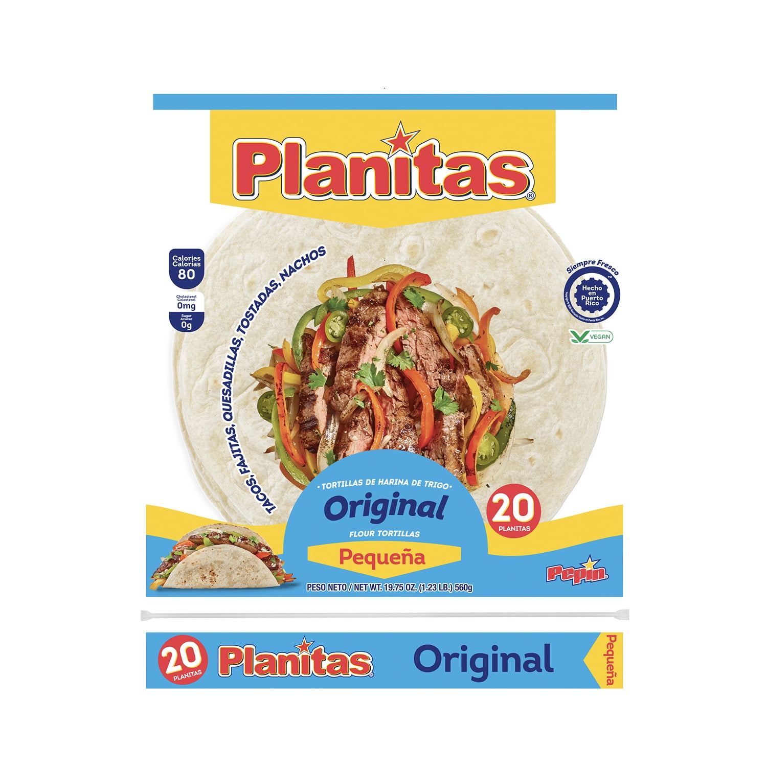 Pan Pepin, Planitas, Original, Small, Flour Tortillas, 19.75 oz, 20 ...