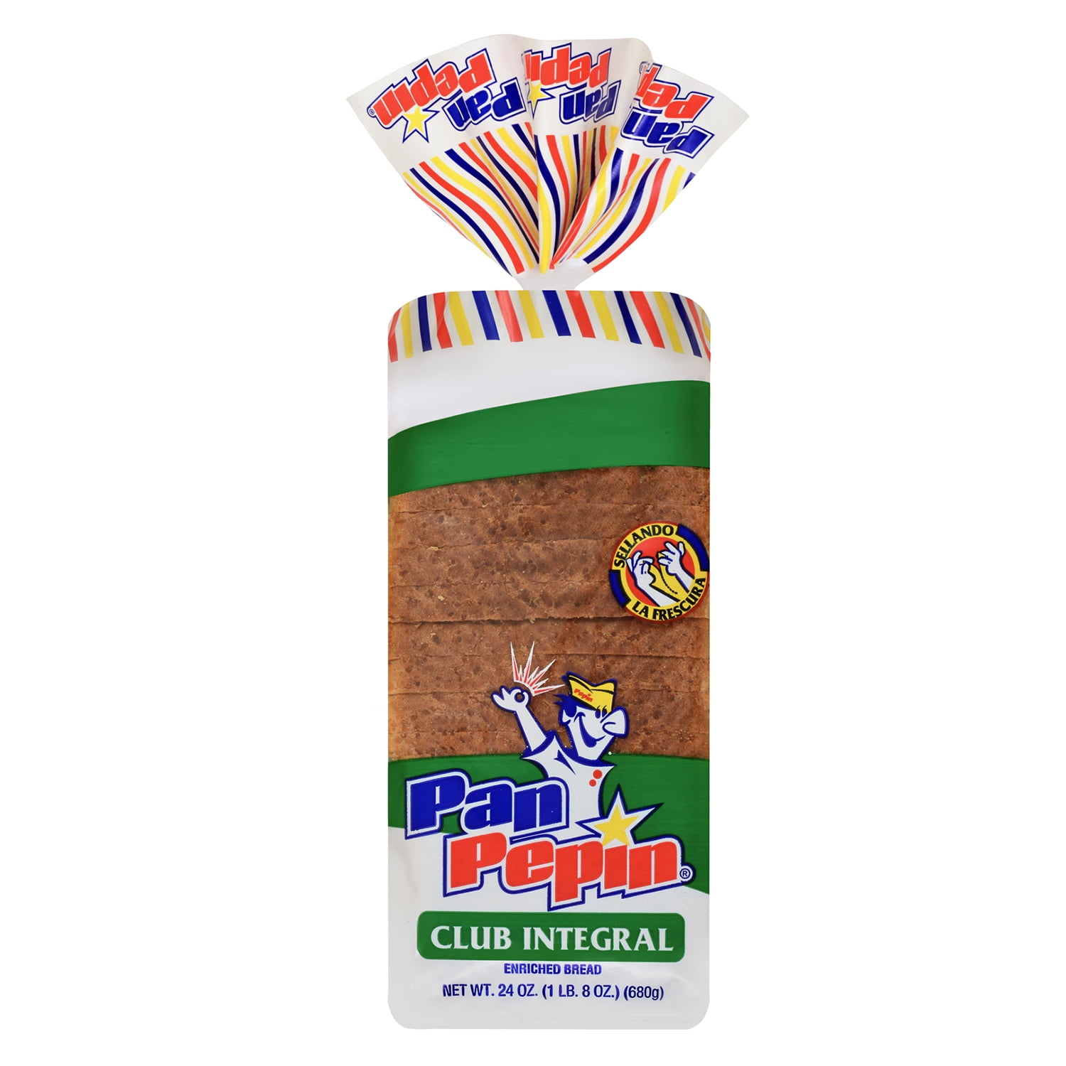 Pan Pepin, Whole Wheat, Club , Sandwich Sliced Bread Loaf, 24 oz, Shelf ...