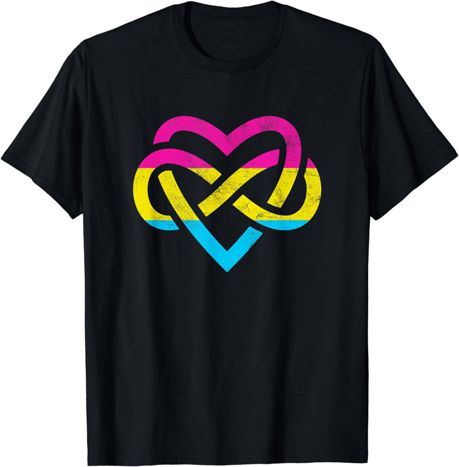 Pan Poly Proud Polyamory Pride Infinity Pansexual Distressed T-Shirt ...