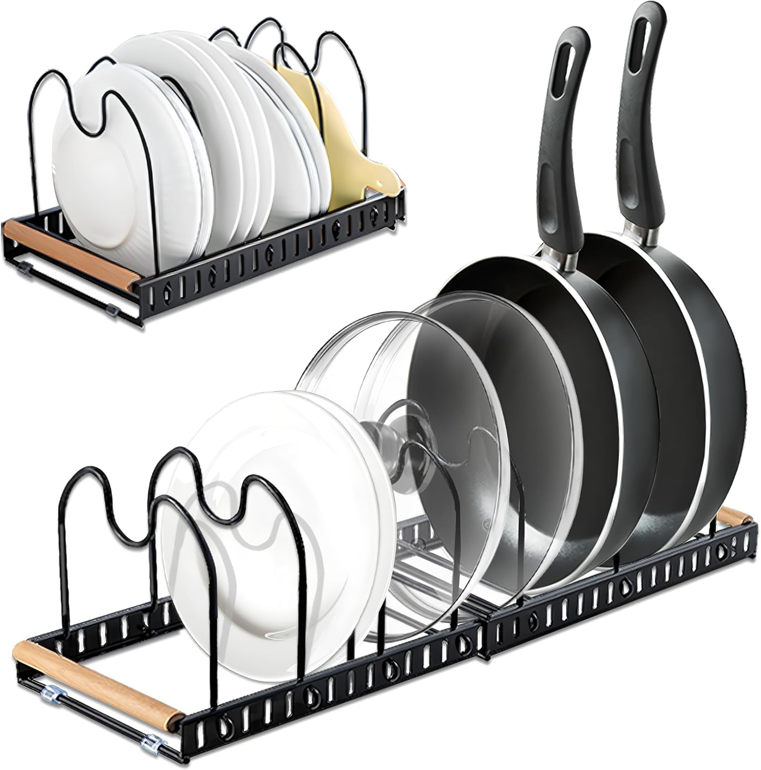 Pan and Pot Organizer,Storage Rack for Pots and Pans Supports ...