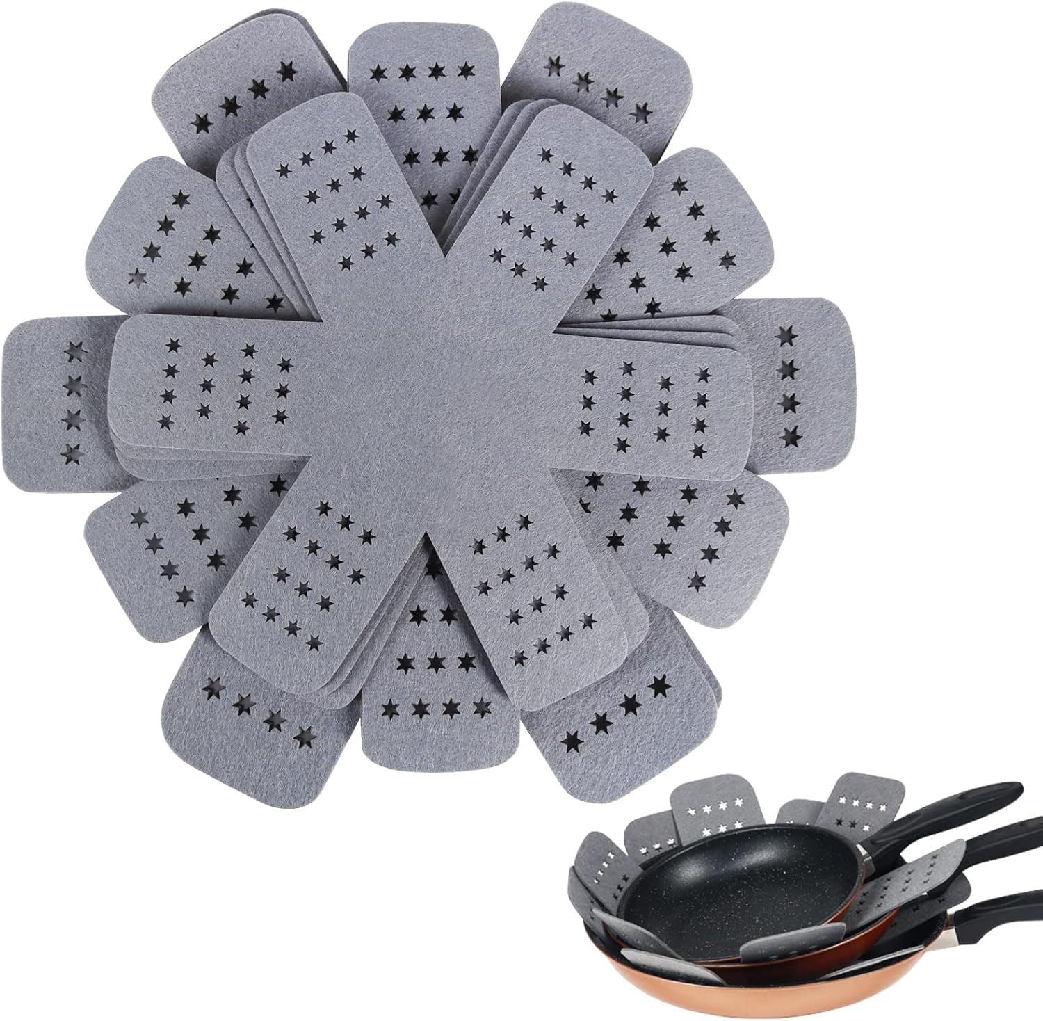 Pan and Pot Protectors, Larger & Thicker Pan Protectors with Stars, Set ...