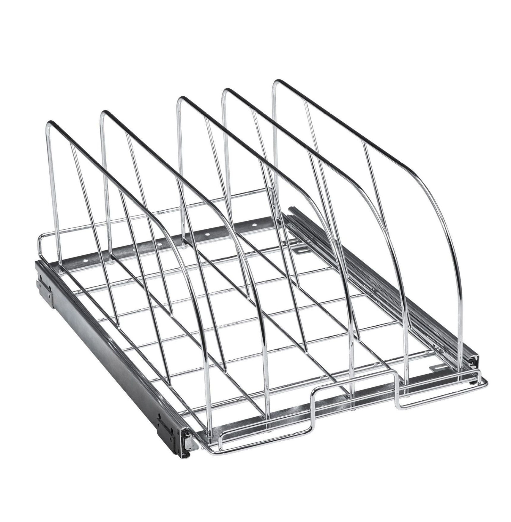 Pan & Pot Rack Organizer, Expandable Under Cabinet Pull Out, Lid Holder ...