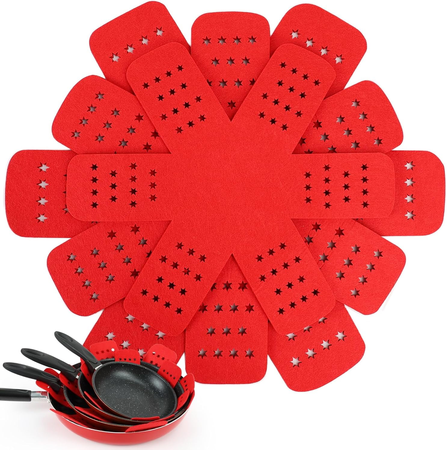 Pan Protectors for Stacking, Pot and Pan Separators Pads with Stars ...
