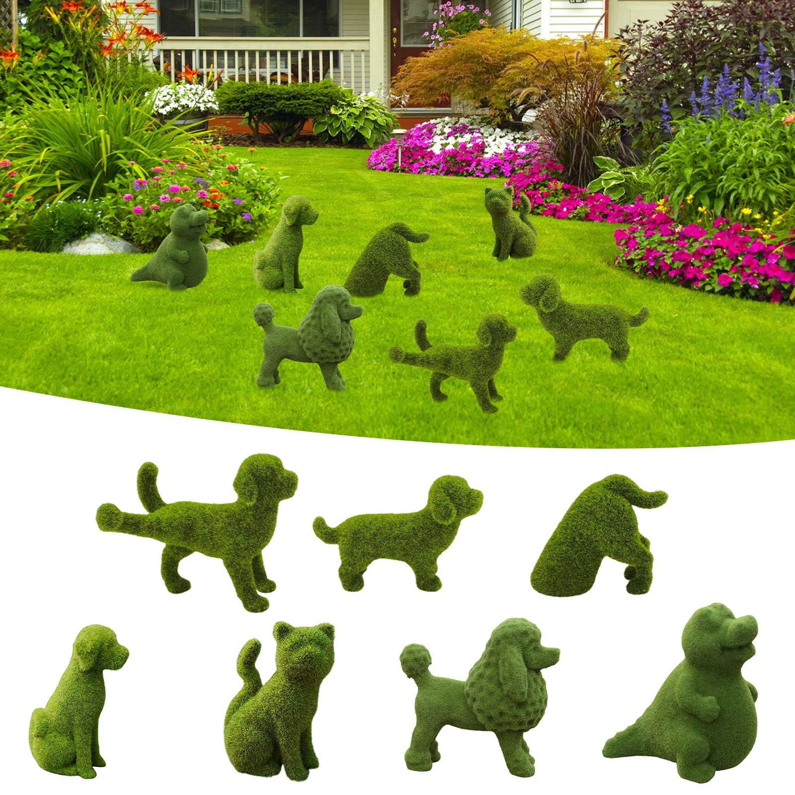 Pan Statue By Ljxge Decorative Peeing Dog Topiary Green Simulation ...