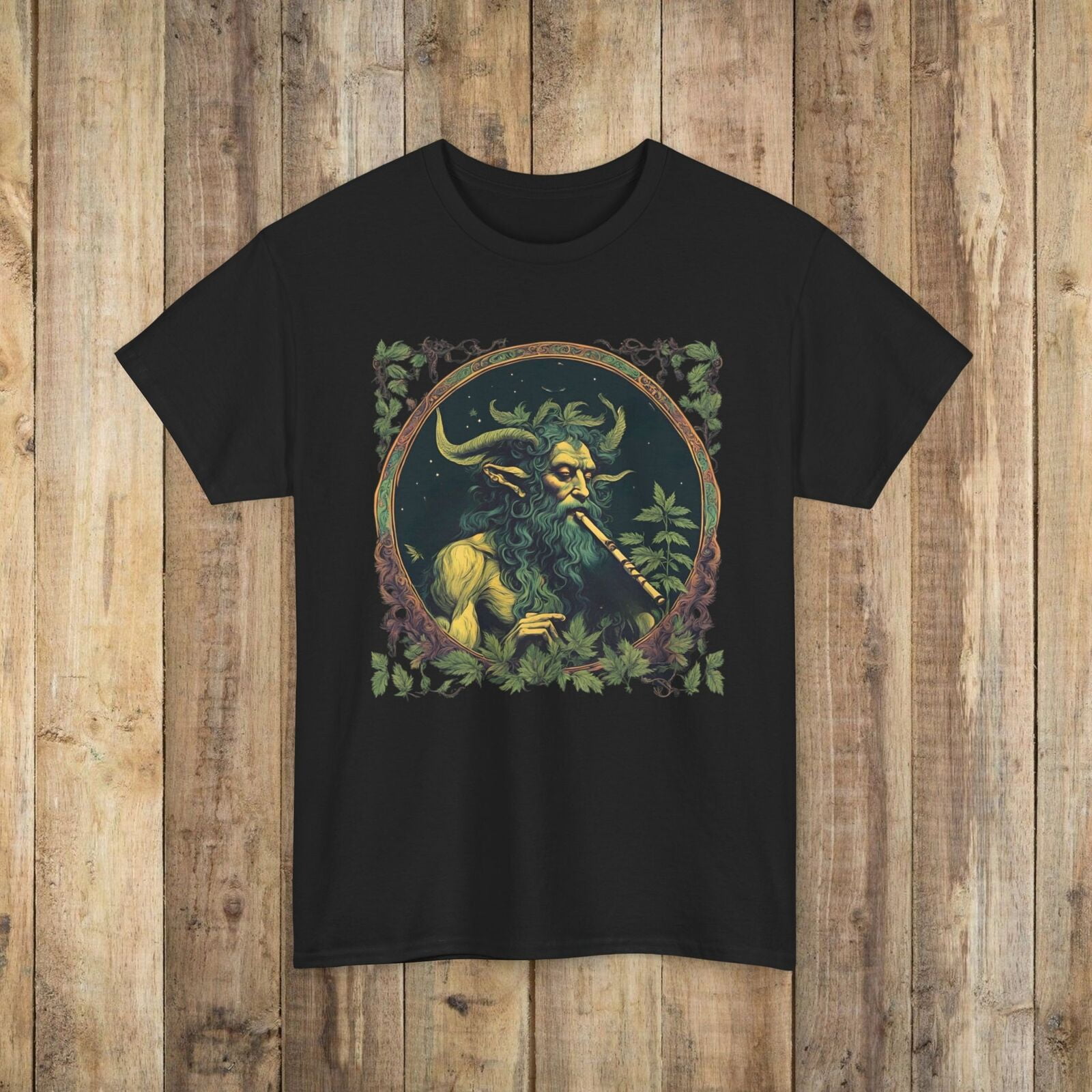 Pan Stoner Weed Satyr Adult T-shirt Pagan Occult - Walmart.com