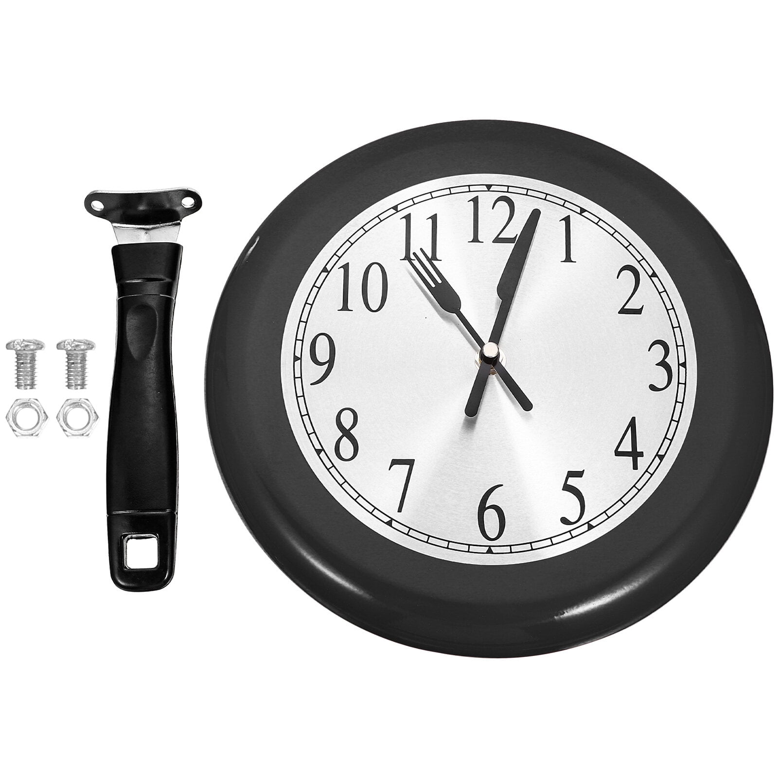 TABLZONE Creative Black Frying Pan Wall Clock, Unique Kitchen Wall ...