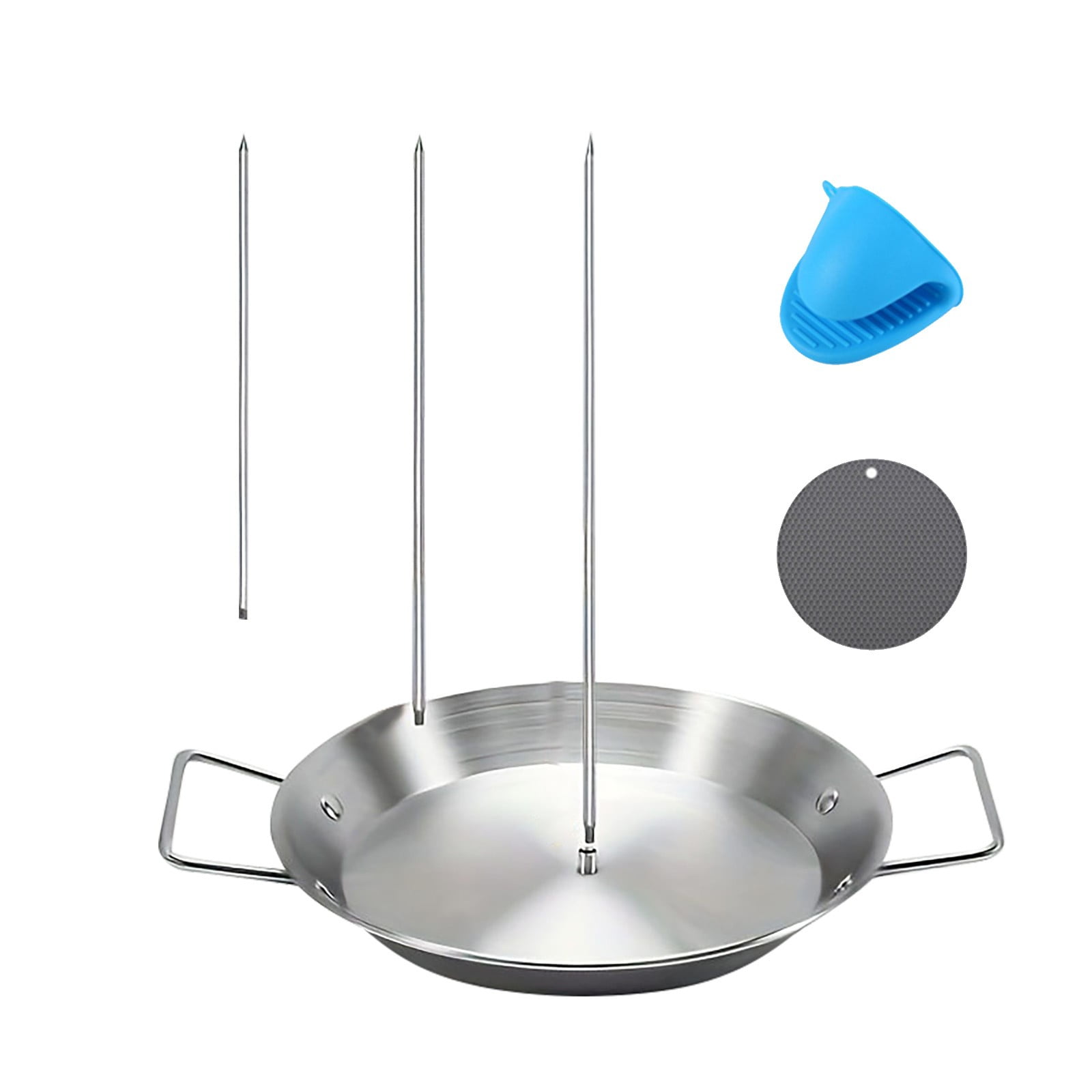 Pan With Skewer 304 Stainless Steel Vertical Skewer Pan Cooking Plate Pan With Skewer For Oven