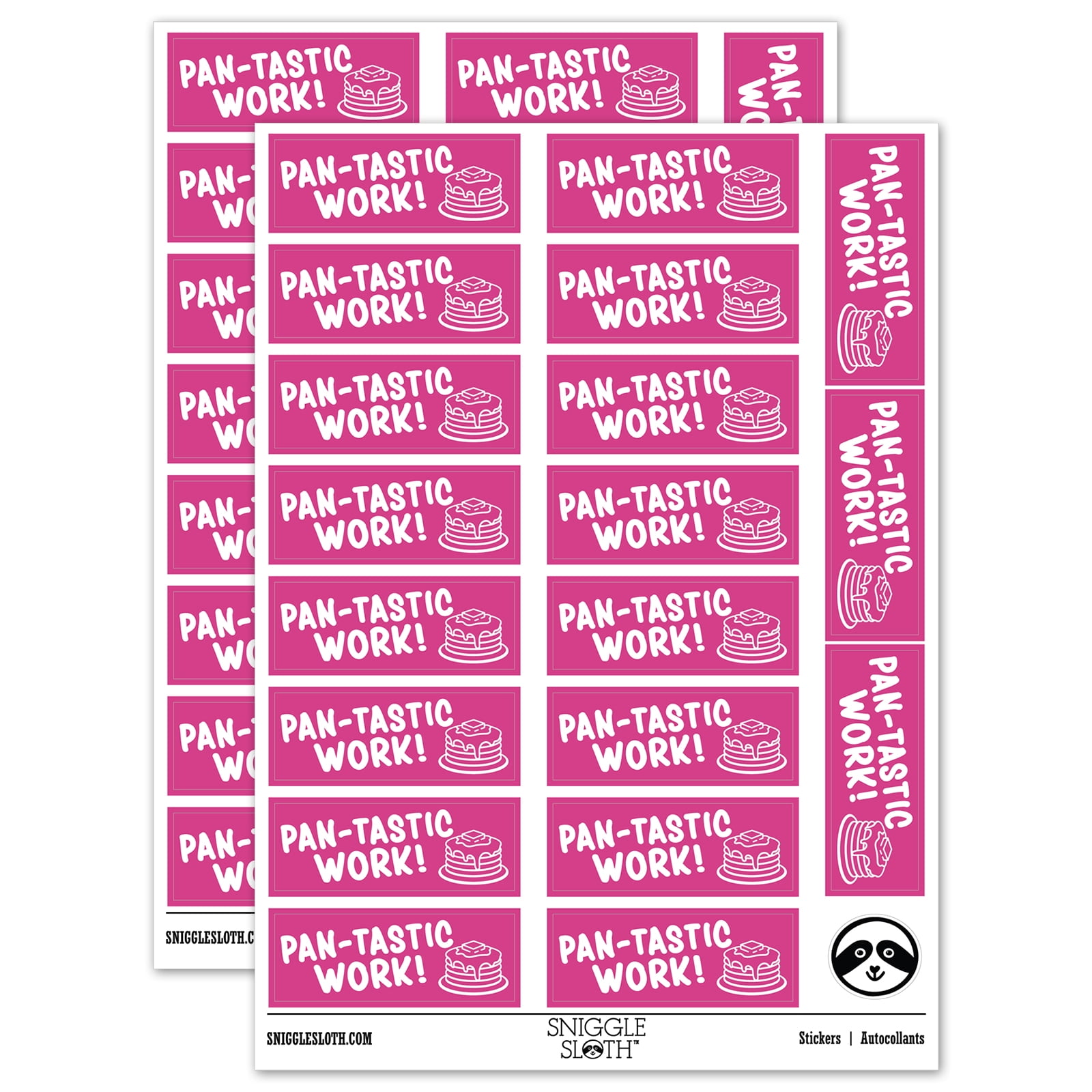 Pan-tastic Fantastic Work Pancakes Teacher Student School Sticker Set - Hot Pink - Matte Finish ...