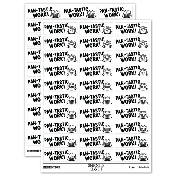 Pan-tastic Fantastic Work Pancakes Teacher Student School Sticker Set ...