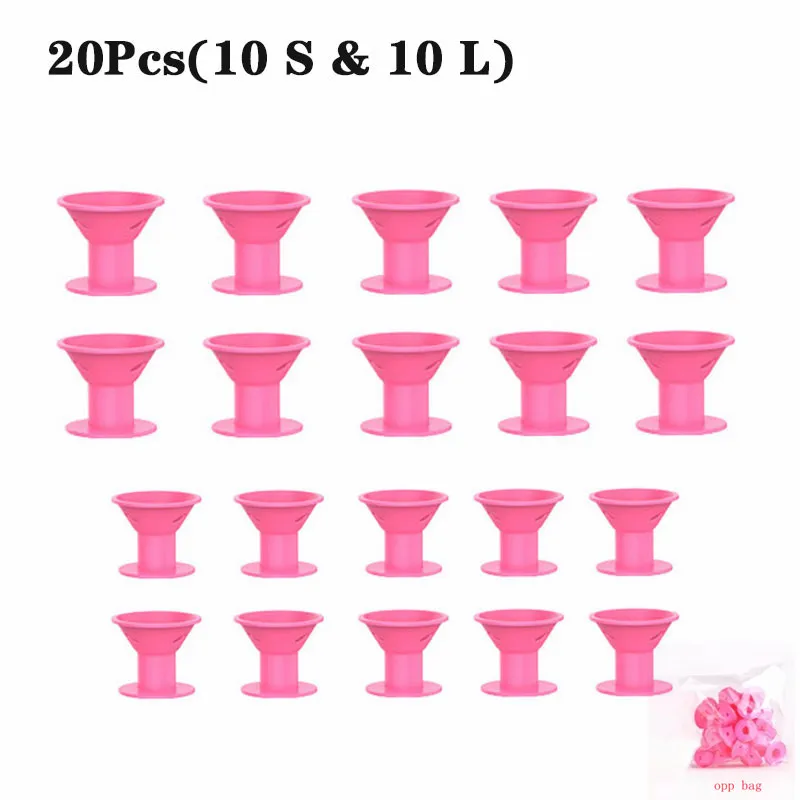 PanBiqintyy 10/20pcs Soft Rubber Hair Curlers Silicone Heatless Hair ...