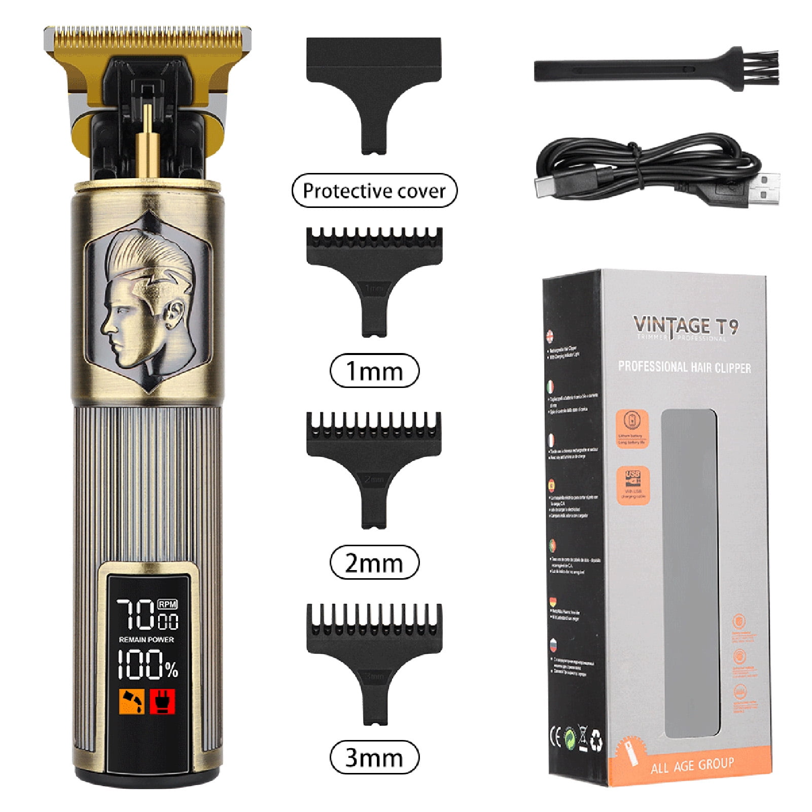 PanBiqintyy T9 Hair Trimmers vintage hair cutting machine clipper ...