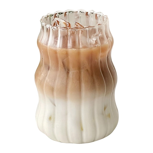 PanDaDa 18 oz Ribbed Fluted Iced Coffee Glass - Walmart Business Supplies