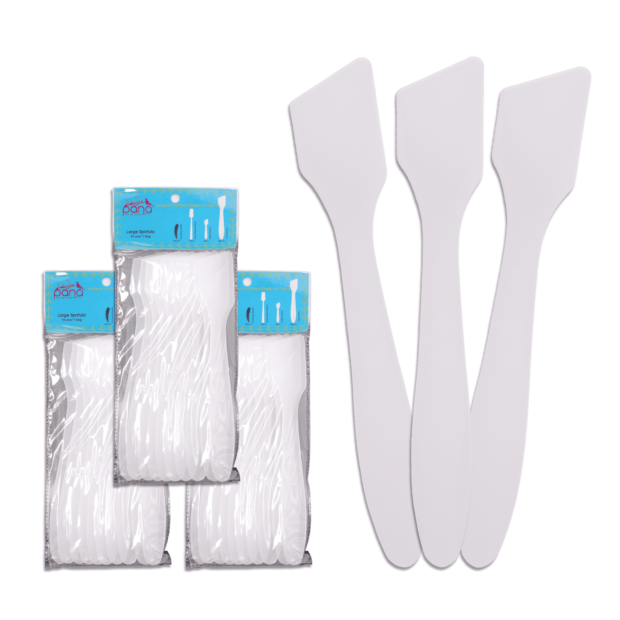 Pana 30 Pieces Large Cosmetic Sample Spatulas for Facial Cream Mask ...