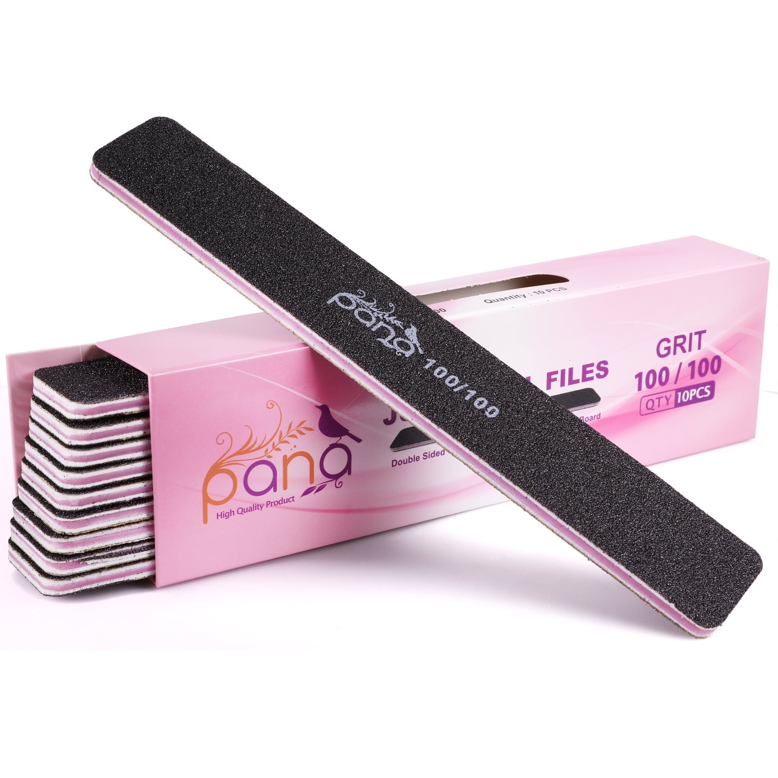 Pana High Quality Jumbo Black Nail Files Grit 100/100 (10 pieces/Pack ...
