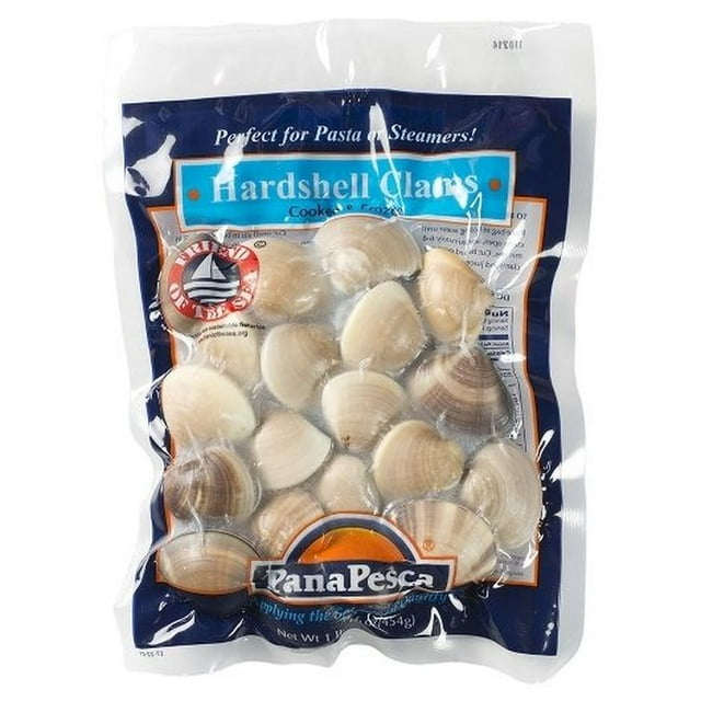 PanaPesca Whole Shell Clams, 17-22 Count, Pre-Cooked, 1lb - 10 per Case ...