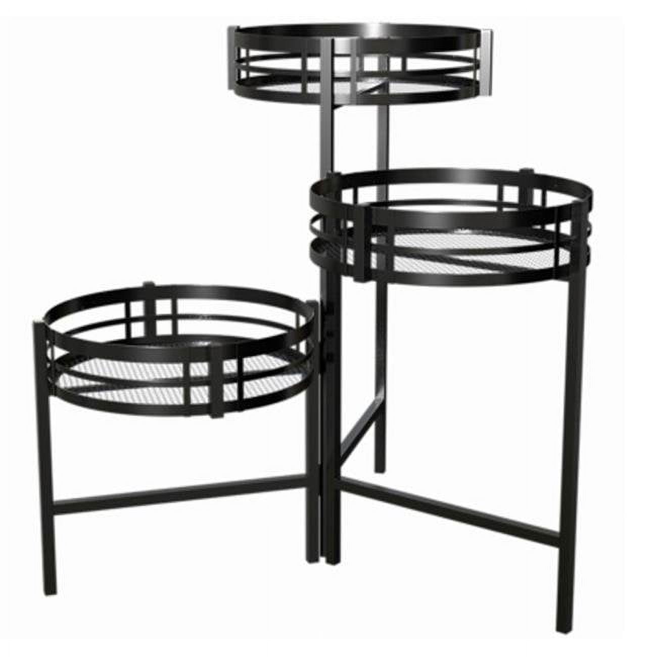 Panacea 102225 3-Tier Foldable Black Metal Plant Stand - Indoor/Outdoor ...
