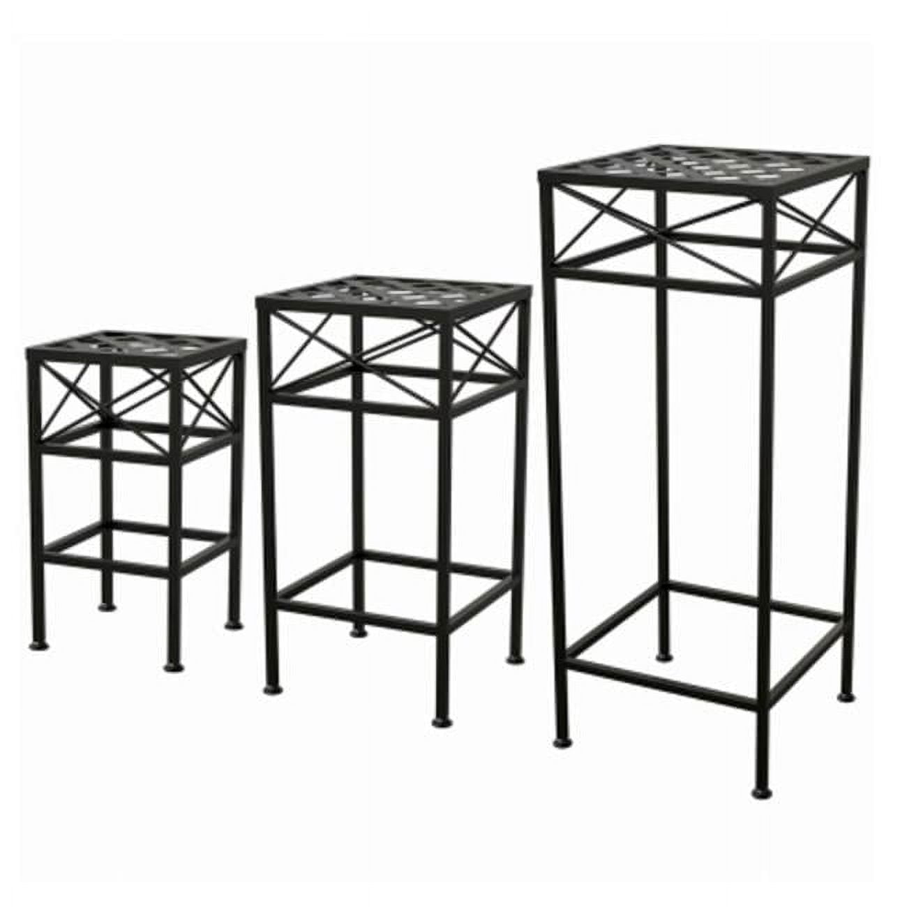 Panacea Cross Hatch Square Plant Stands, Black, Set of 3 - Walmart.com