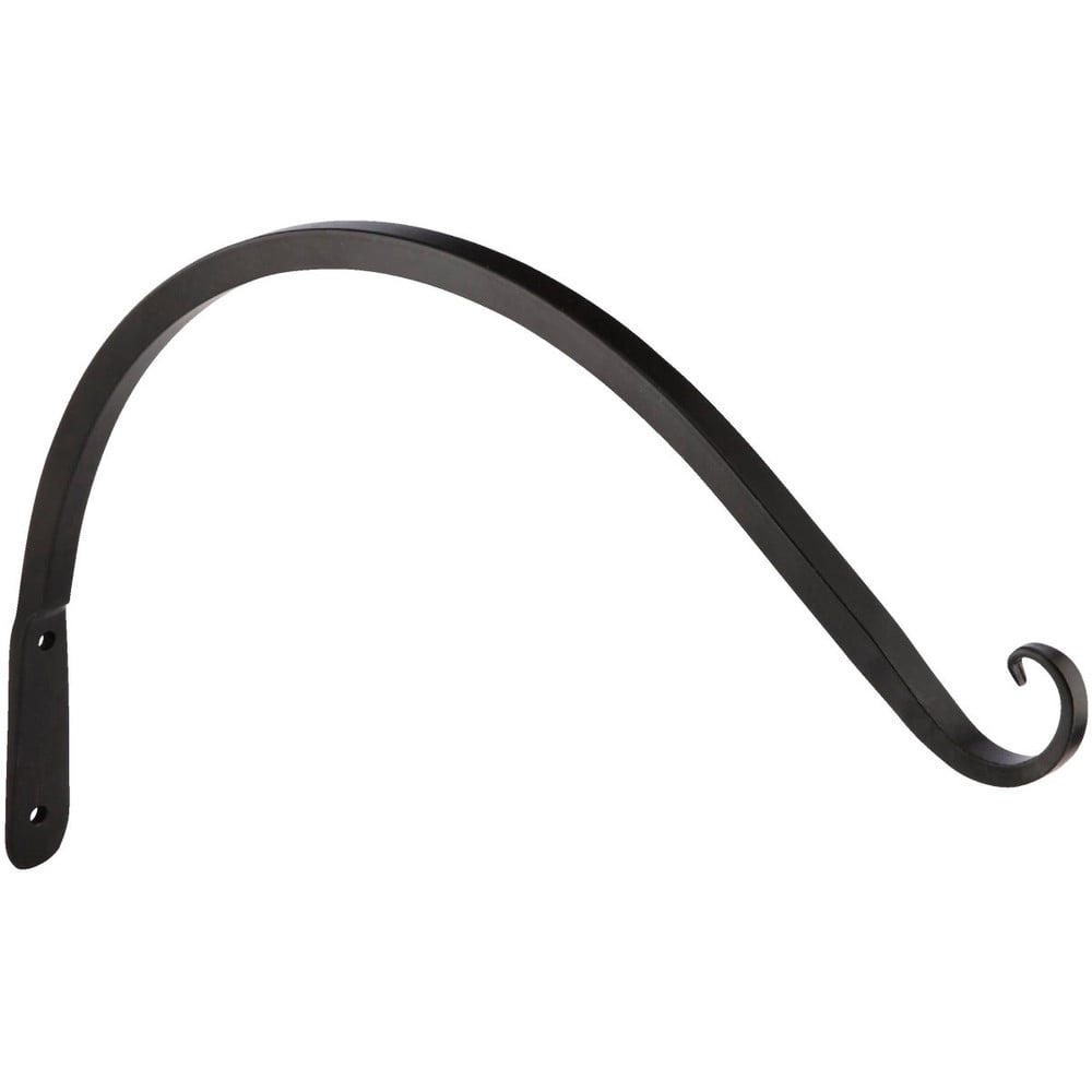 1 Pc Panacea 12 In. Black Powder-Coated Curved Wrought Iron Hanging ...