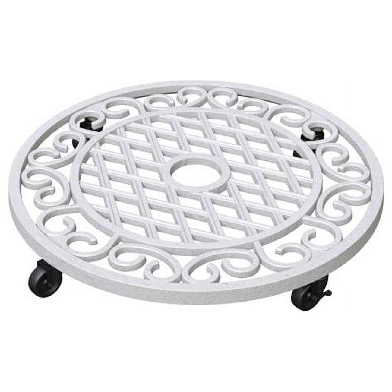 "Panacea Large 17"" Round Cast Iron Heavy Duty Rolling Base Plant Caddy ...