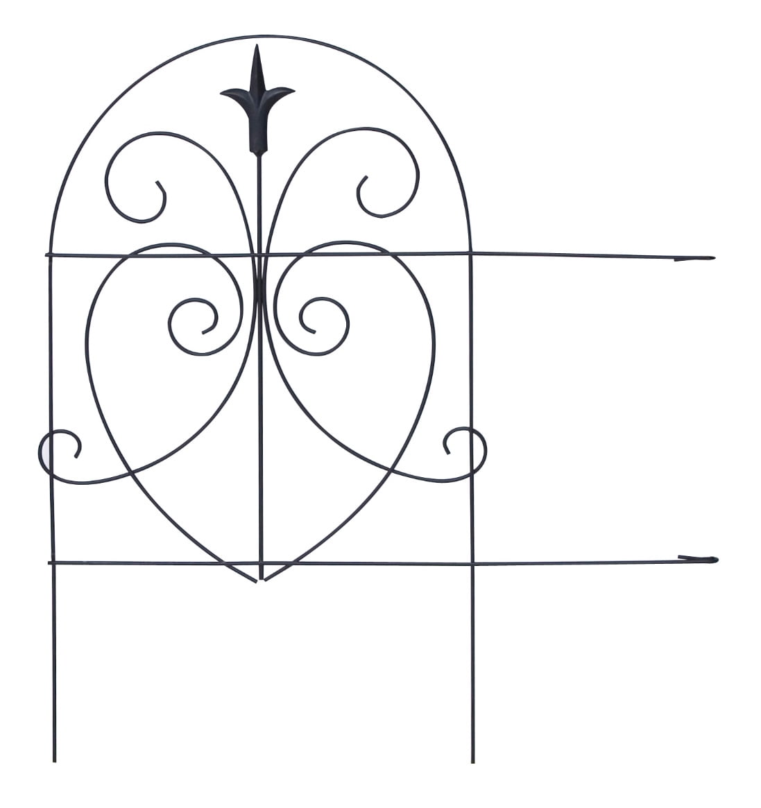 Panacea 18" x 8 ft. Black Romantic Style Folding Fence - Walmart.com