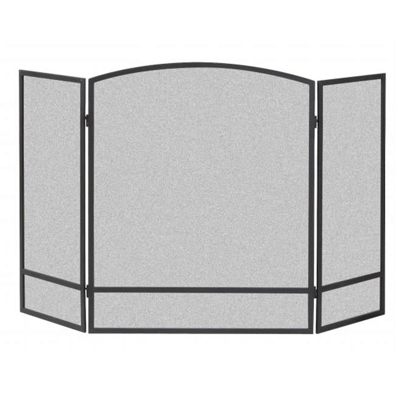 Panacea 3-Panel Arch Screen with Double Bar for Fireplace- Black ...