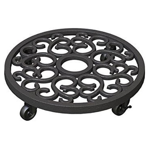 Panacea 12-Inch Cast Iron Plant Caddy with Rolling Base Wheels, 300 Lb ...