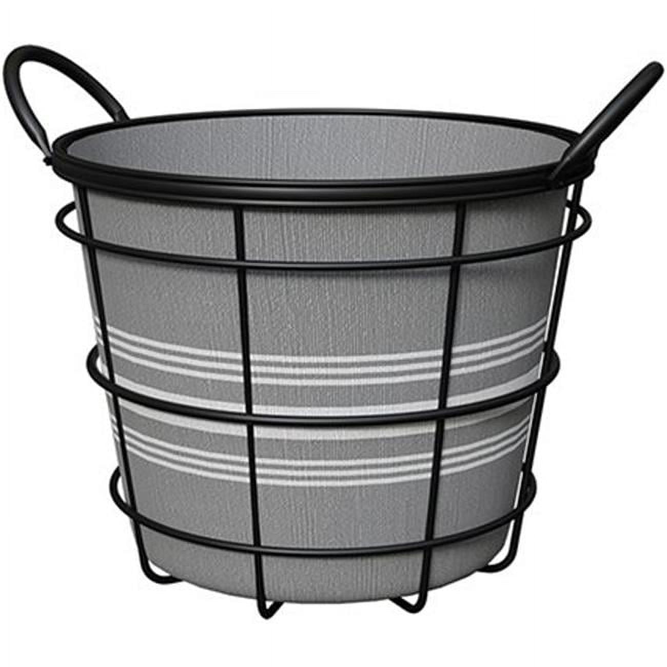 Panacea 81421 8 in. Modern Farmhouse Wire Bushel Basket with Print ...