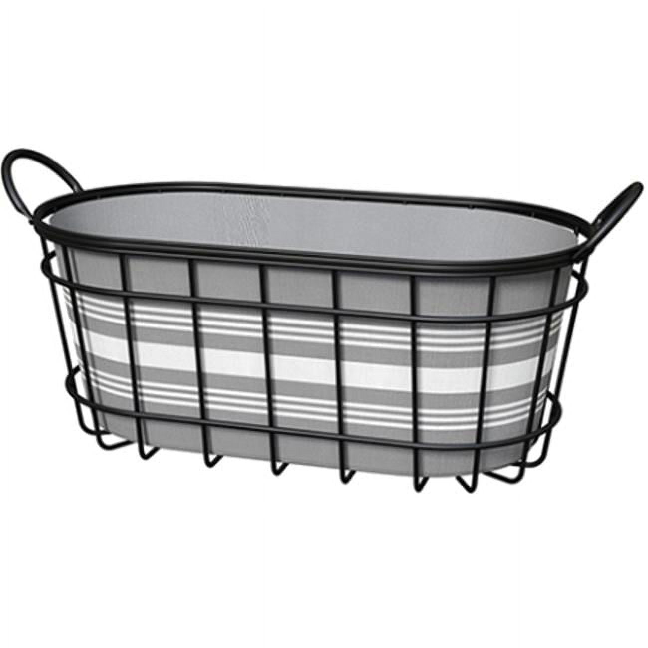 Panacea 81424 16 in. Modern Farmhouse Oval Wire Bushel Basket with ...