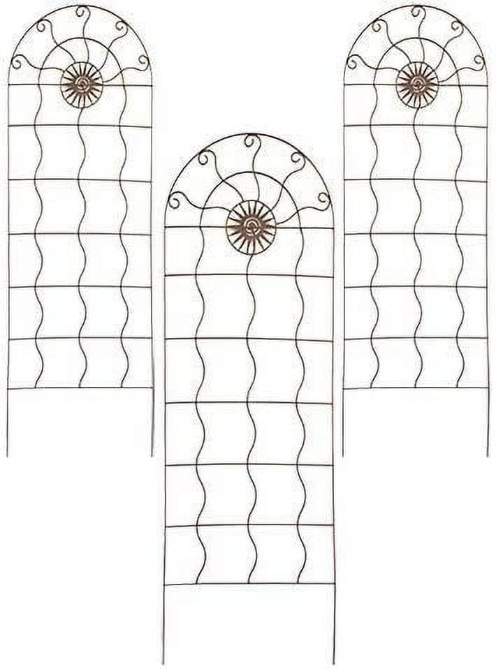 Panacea 84442 Aztec Sun Garden Trellises, Rust, 72" H, Set of 3 ...