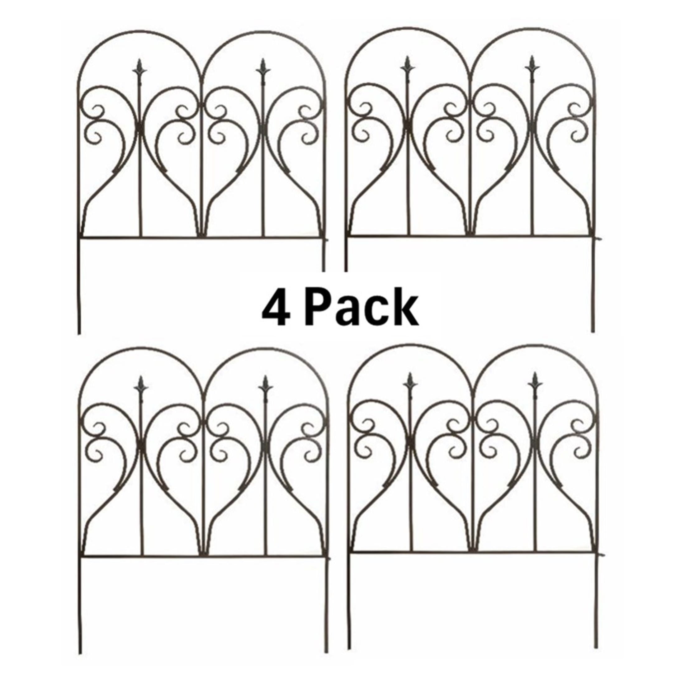 Panacea 87405-4, Set of 4 Steel Garden Border Edging Panels, Scroll ...