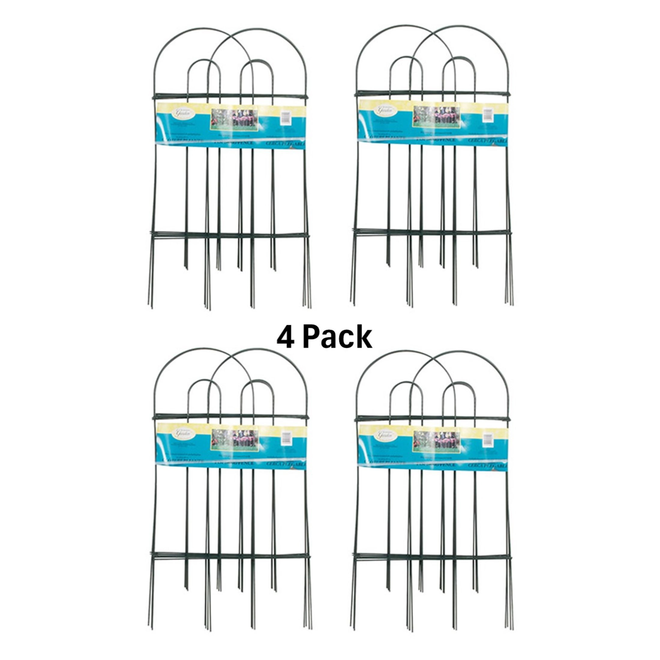 Panacea Metal Wire Folding Garden Border Fence, 32" H x 8' L, Green ...