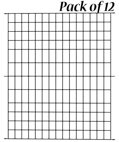 Panacea Black Metal Square Grid Fence Panels, Garden Fences 12 Pack, 42 ...
