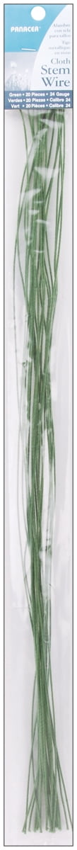 Panacea Cloth Covered Stem Wire 24 Gauge 18" 20/Pkg-Green - Walmart.com