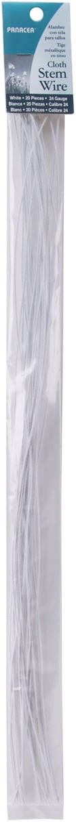 Panacea Cloth Covered Stem Wire 24 Gauge 18" 20/Pkg-White - Walmart.com