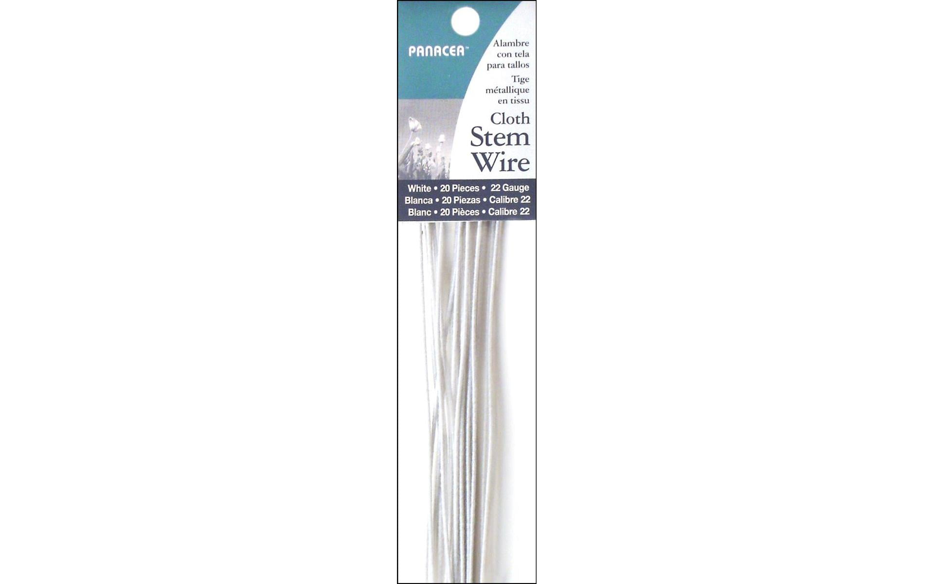 Panacea Cloth Covered Stem Wire 22 Gauge 18" 20/Pkg-White - Walmart.com